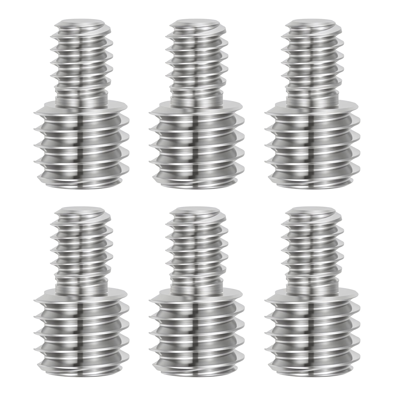 1/4"-20 to 3/8"-16UNC Double End Threaded Stud Screw Bolt, 6 Pack ...