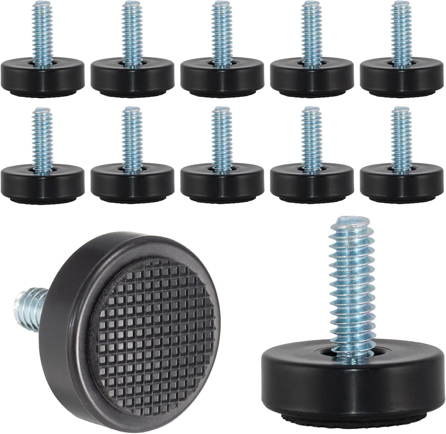 1/4-20 Adjustable Furniture Leveler, 12 Pack Rubber Leveling Feet ...