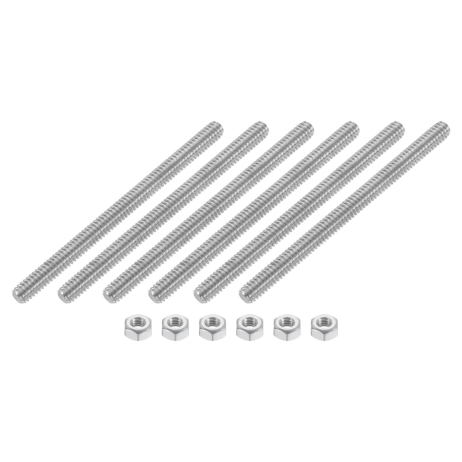 1/4"-20 Fully Threaded Rod, 6Pack 304 Stainless Steel 3.5" Long ...