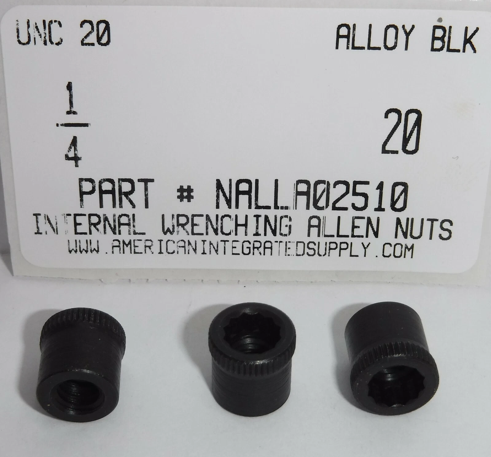 1/4-20 Internal Wrenching Allen Nuts Alloy Steel Black (5) - Walmart.com