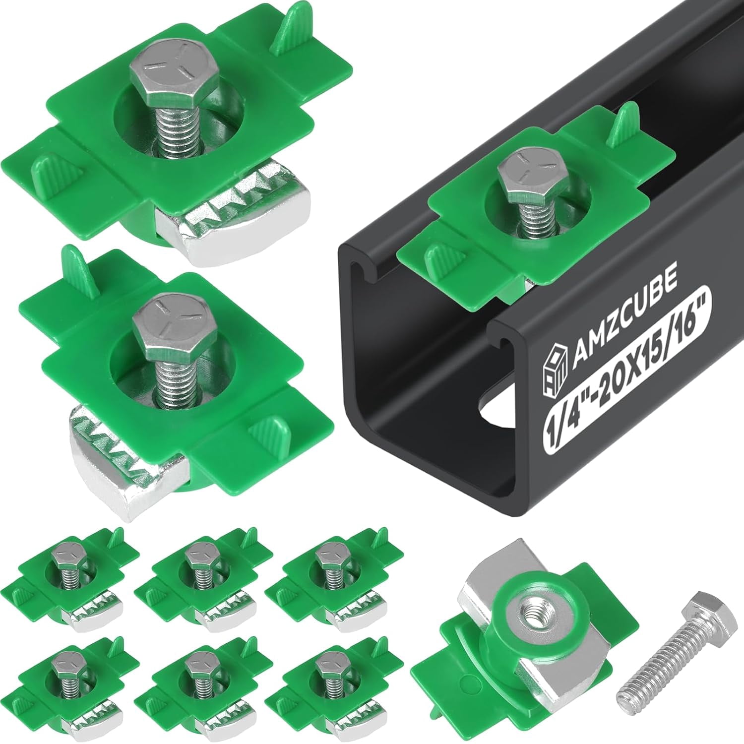 1/4"-20 Nylon Strut Channel Cone Nut and Bolt - 20 Pack, 8mm Thickened ...