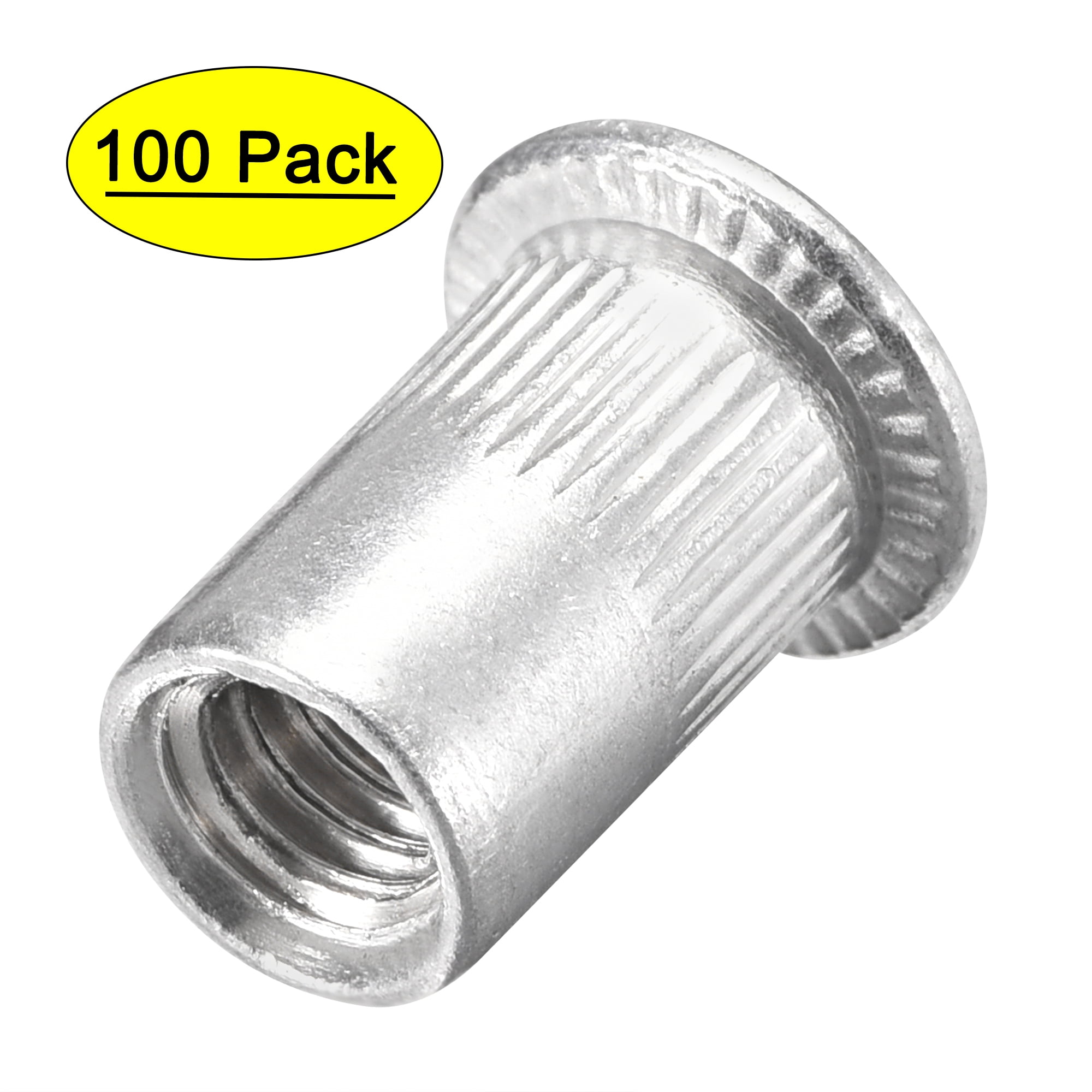 1/4-20 Rivet Nuts Aluminium Alloy Knurled Flat Head Threaded Insert Nut ...