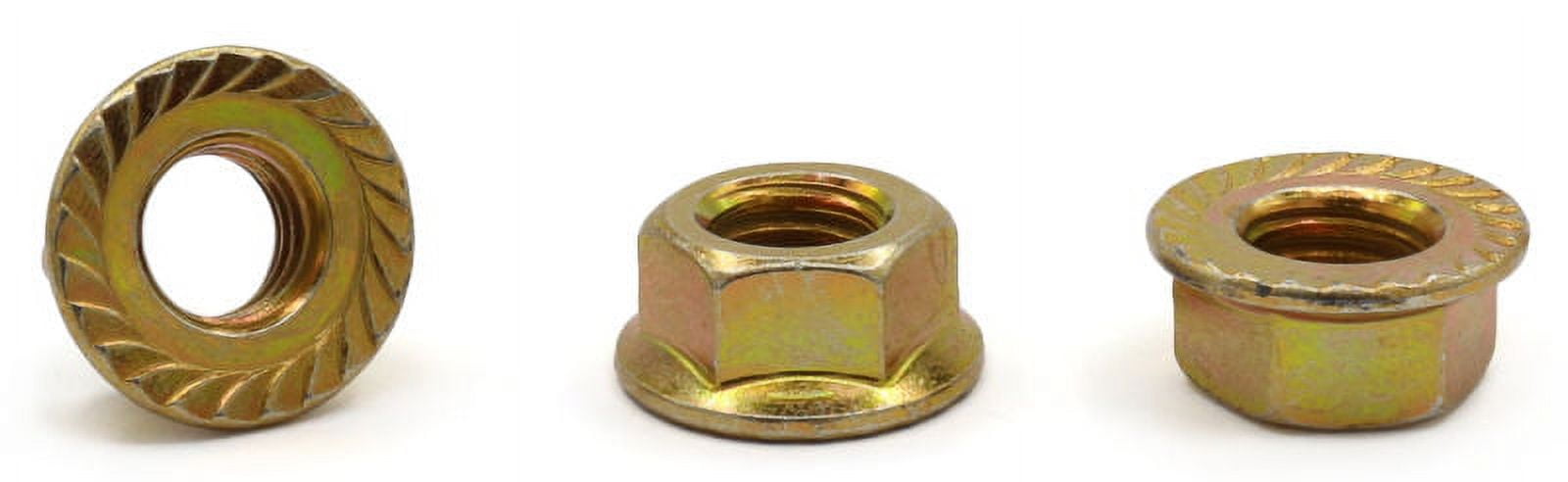 1/4-20 Serrated Hex Flange Locknuts / Grade 8 / Zinc Yellow - 2000 ...