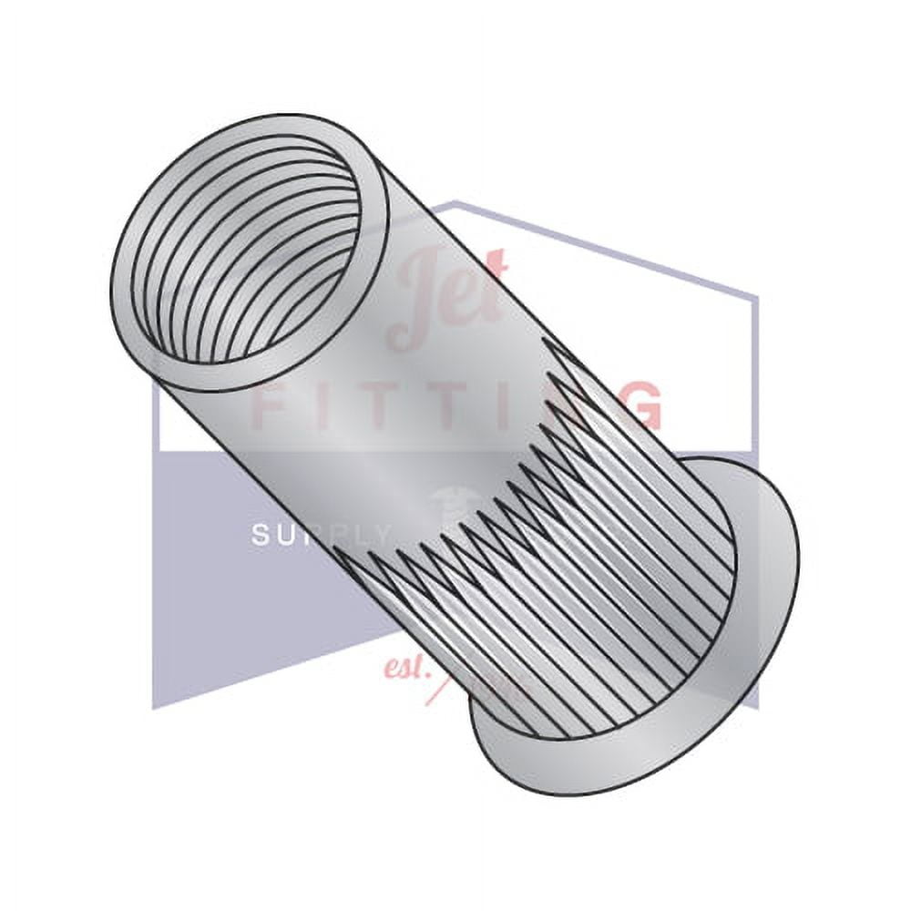 1/4-20 Small Flange Ribbed Threaded Insert (Rivet Nut), Aluminum Alloy ...