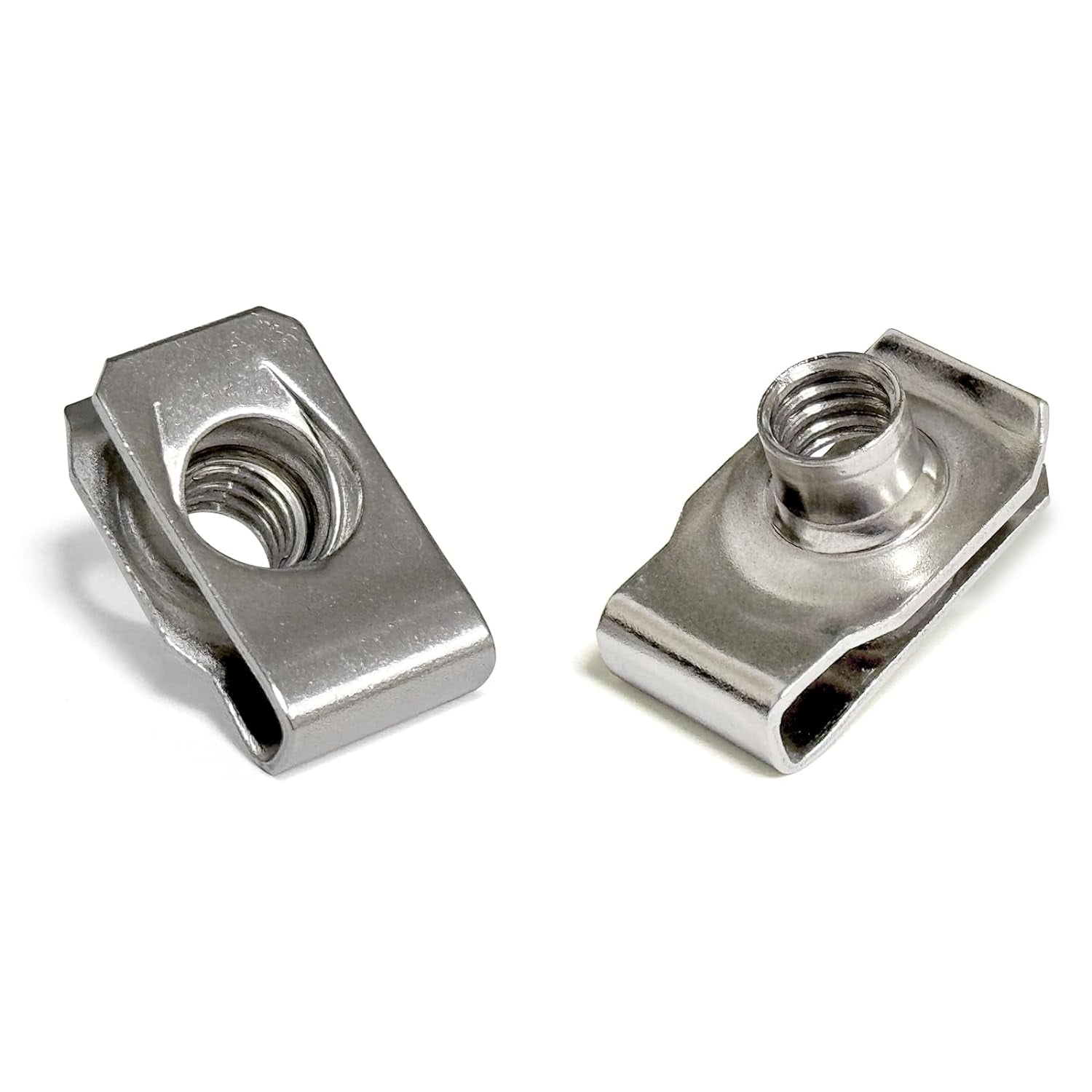 1/4"-20 U-Style Clip-On Nut, U-Type Stainless Steel 18-8 (304) Regular Extruded U-Nut, Pack of ...