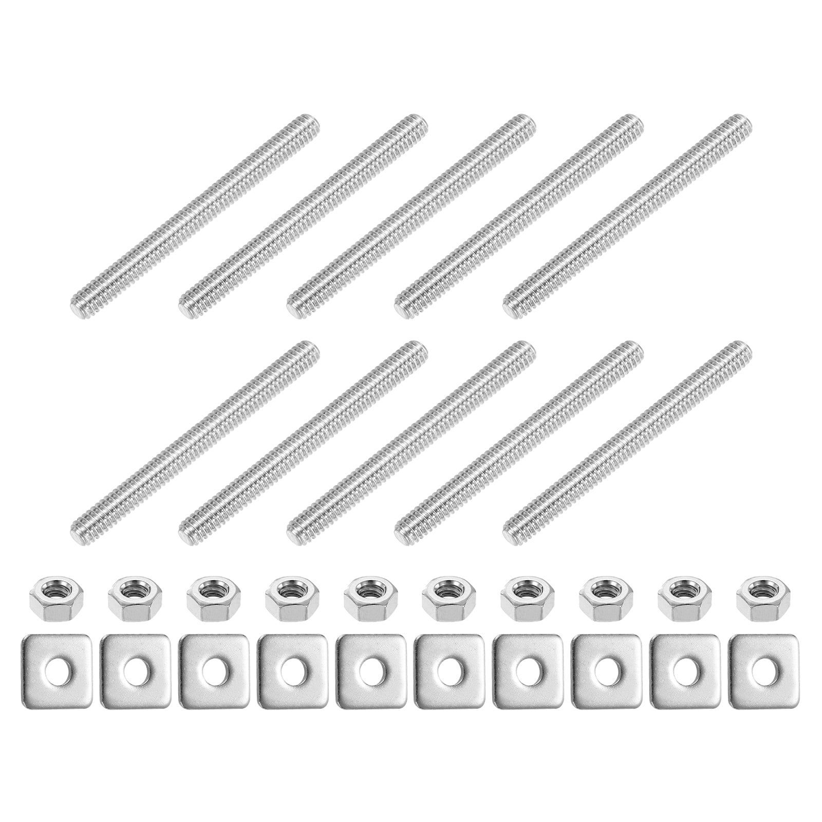 1/4"-20 UNC Fully Threaded Rod, 10Pack 304 Stainless Steel 2.8" Screw ...