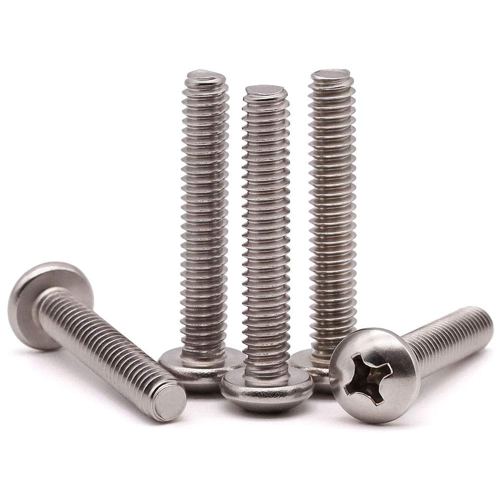 1/4-20 x 1-1/2" inch (25 pcs) Phillips Pan Head Machine Screw Bolt, 304 ...