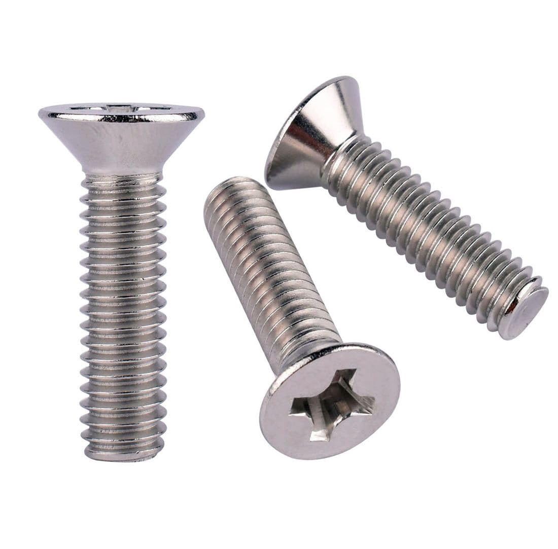 1/4-20 x 1/2" Phillips Flat Head Machine Screws, Stainless Steel 304 ...