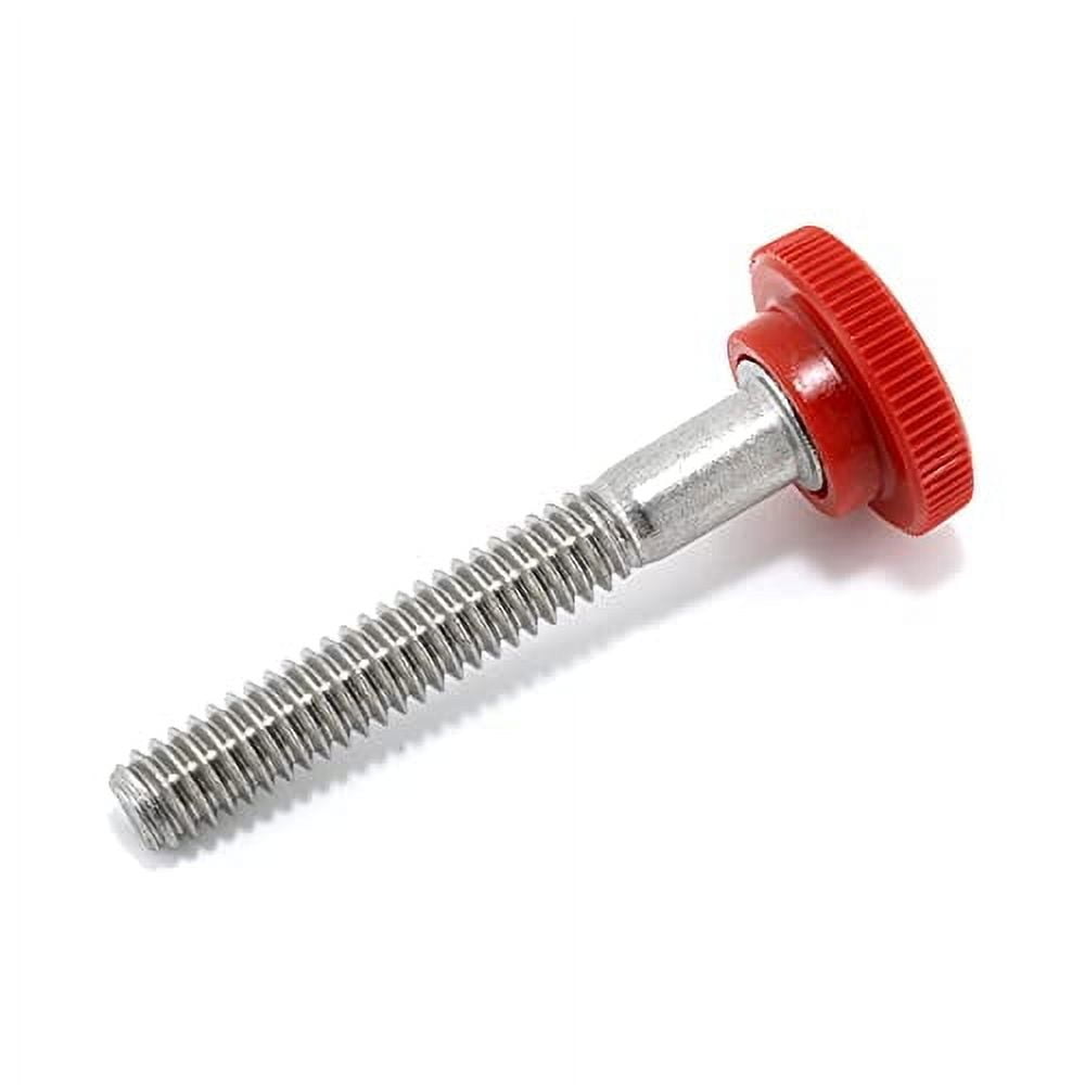 1/4"-20 x 1-3/4" Thumb Screw Stainless Steel - Red Knurled Round ...