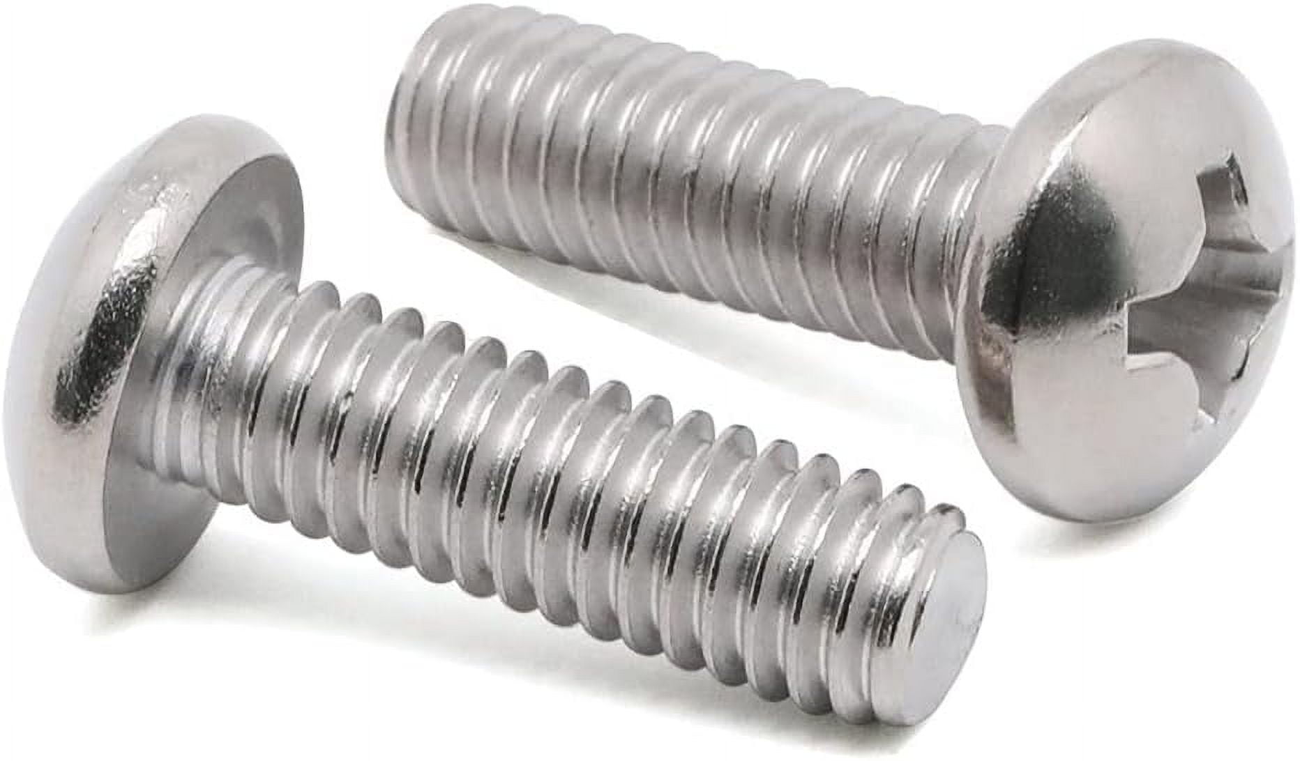 1/4-20 x 1" Pan Head Machine Screws, Full Thread, 304 Stainless Steel ...