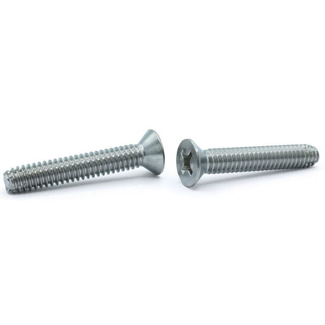 1/4-20 x 1" Type F Thread Cutting Screws / Phillips / Flat Head / Steel ...