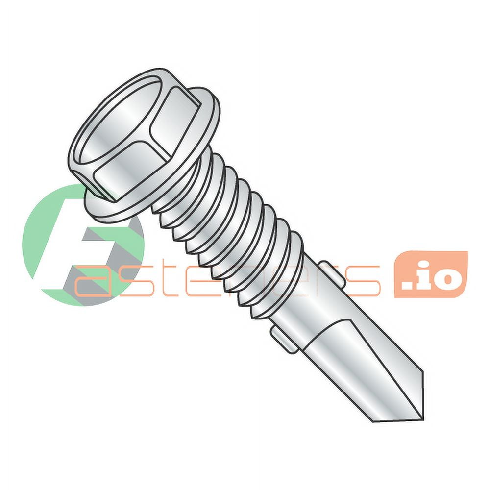 1/4-20 x 2" Self-Drilling Screws / Unslotted / Hex Washer Head / #4 ...