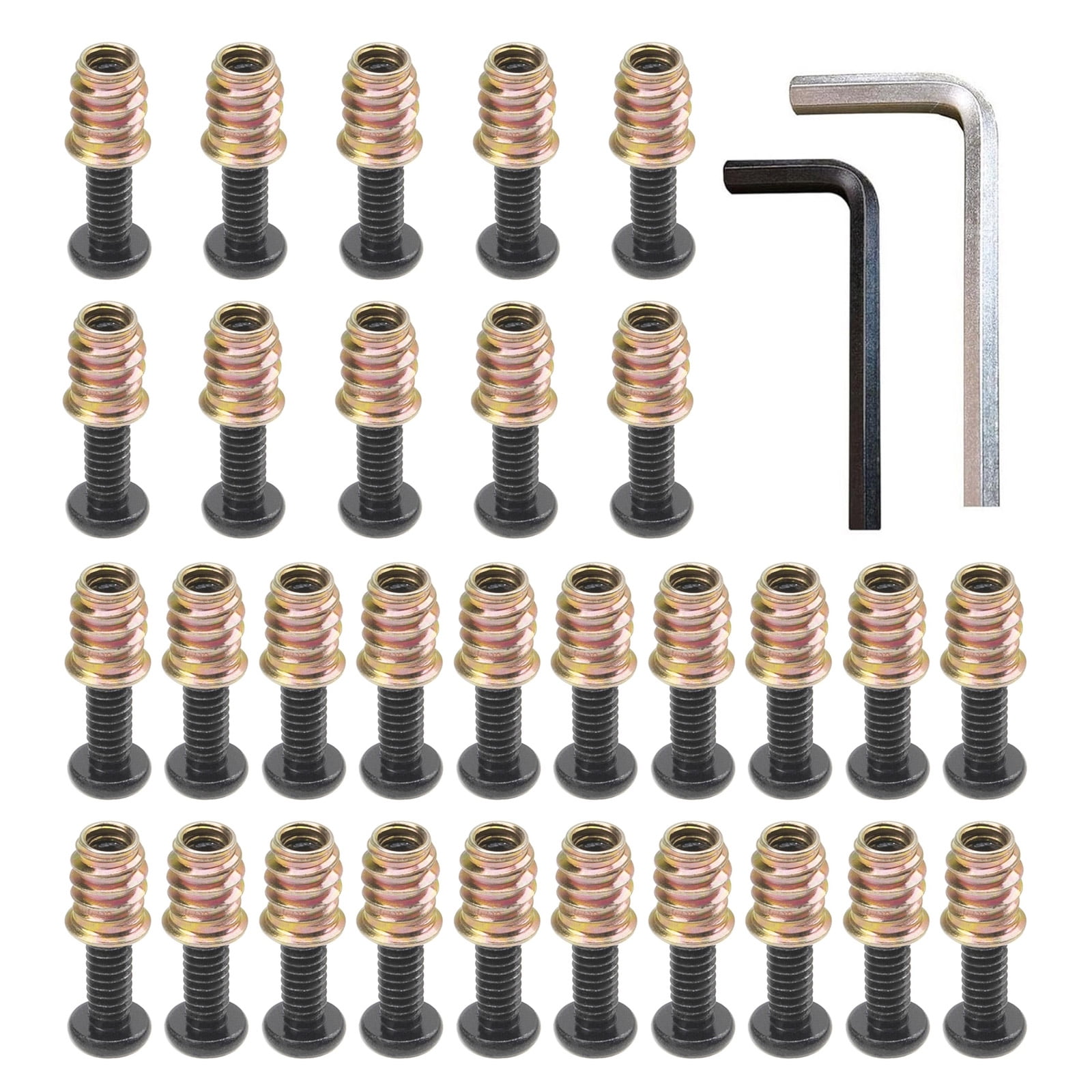 1/4-20 x 3/4" Screw Nut Threaded Inserts Metal Fasteners for Wooden ...