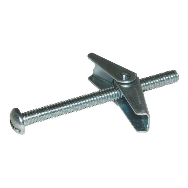 1/4"-20 x 3" Zinc Plated Steel Coarse Thread Slotted Round Head Toggle ...