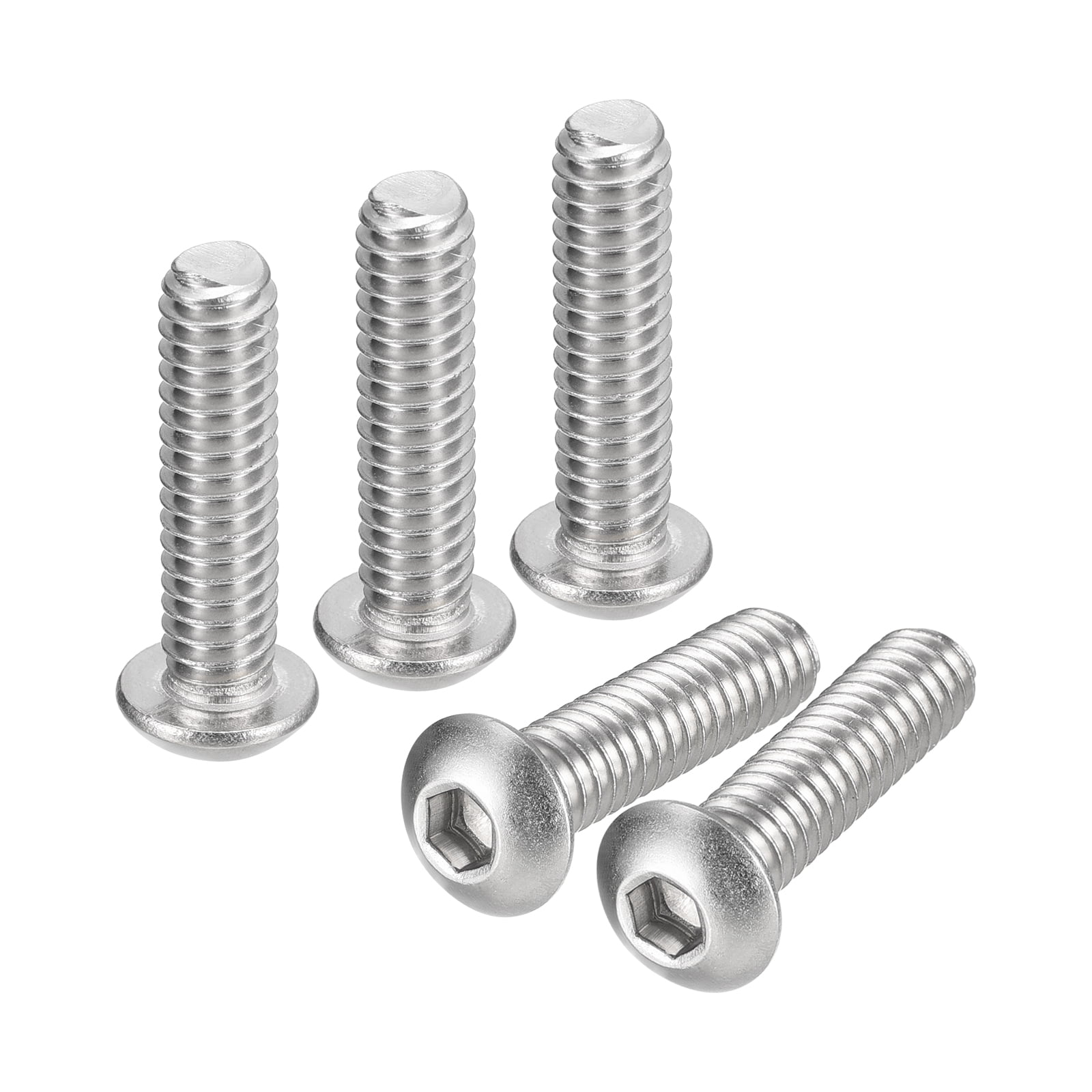 1/4-20x1" Button Head Socket Cap Screws, 25 Pack 304 Stainless Steel Screws - Walmart.com