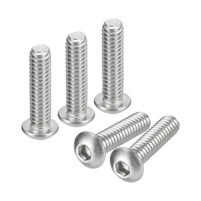 1/4-20x1" Button Head Socket Cap Screws, 25 Pack 304 Stainless Steel ...