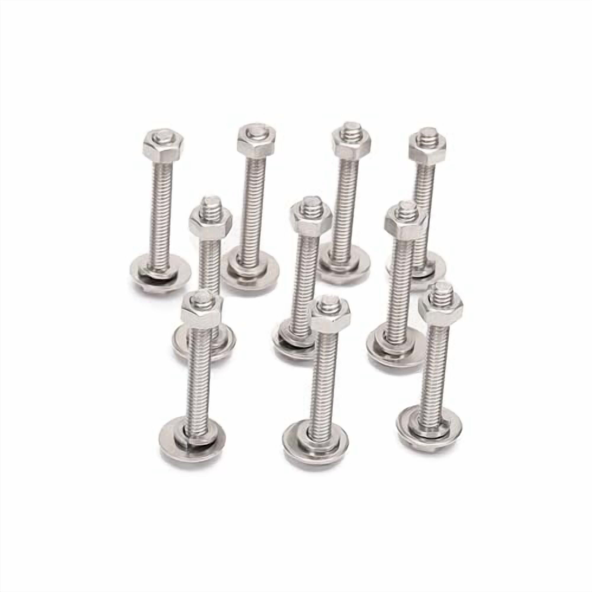 1/4-20x2 Complete Set Hex Head Screw Bolts,Nuts,Fender Flat washers ...