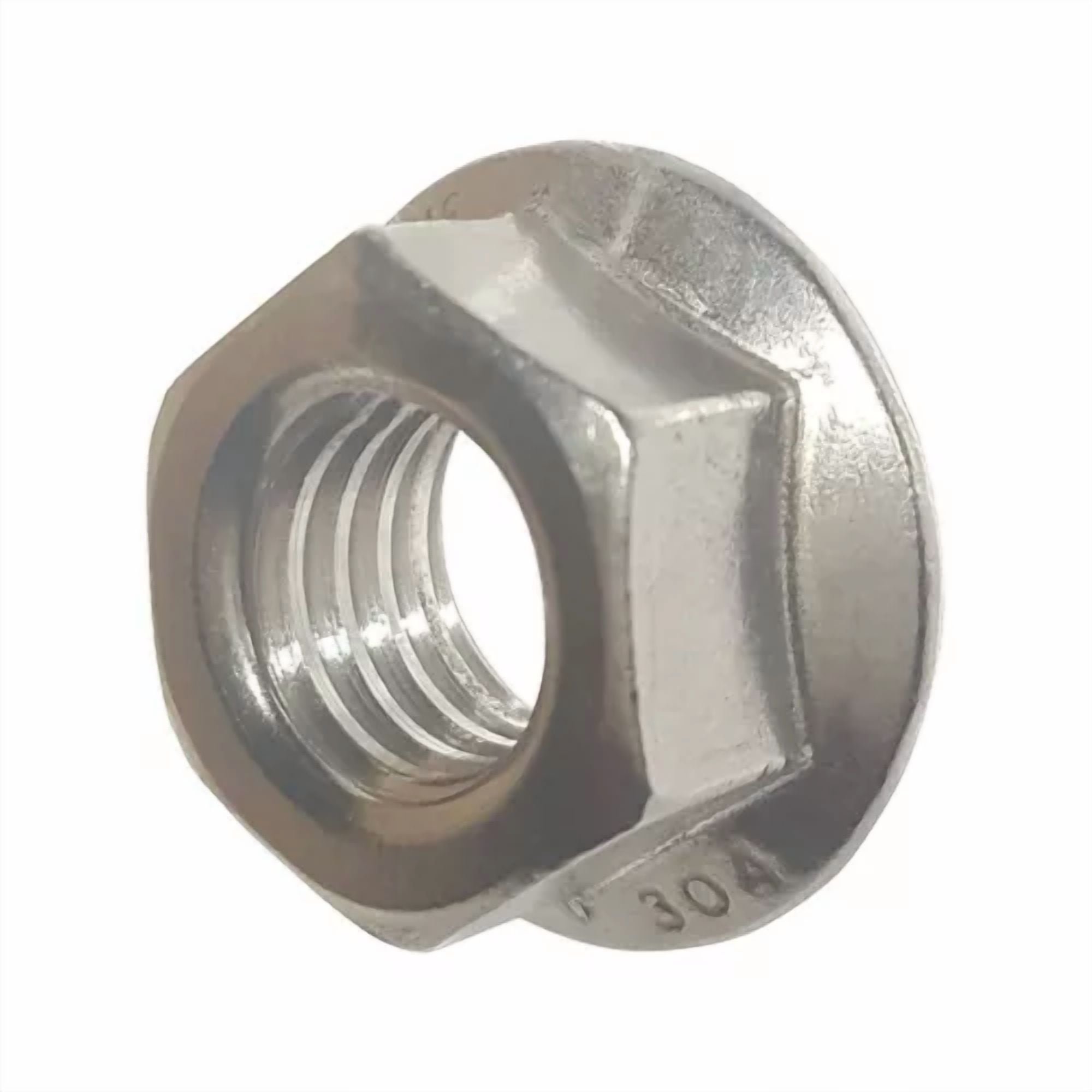 1/4-28 Stainless Steel Flange Nuts Serrated Base Lock Anti Vibration ...
