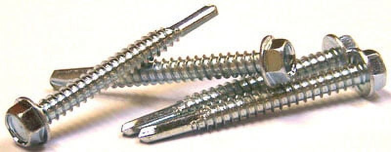 1/4-28 x 4" Self-Drilling Screws / Unslotted / Hex Washer Head / #5 ...