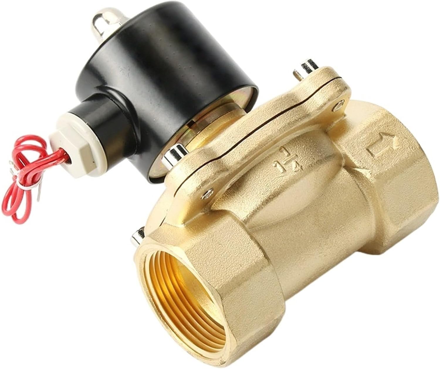1/4" 3/8" 1/2" 3/4" 1" 2" Brass Electric Solenoid Valve DC12V DC24V AC220V 110V Normally Closed ...