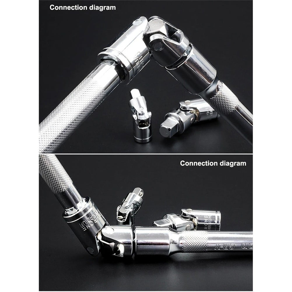 1/4 3/8 1/2 Joint Set Ratchet Extension Bar Socket Swivel Ratchet Tool ...