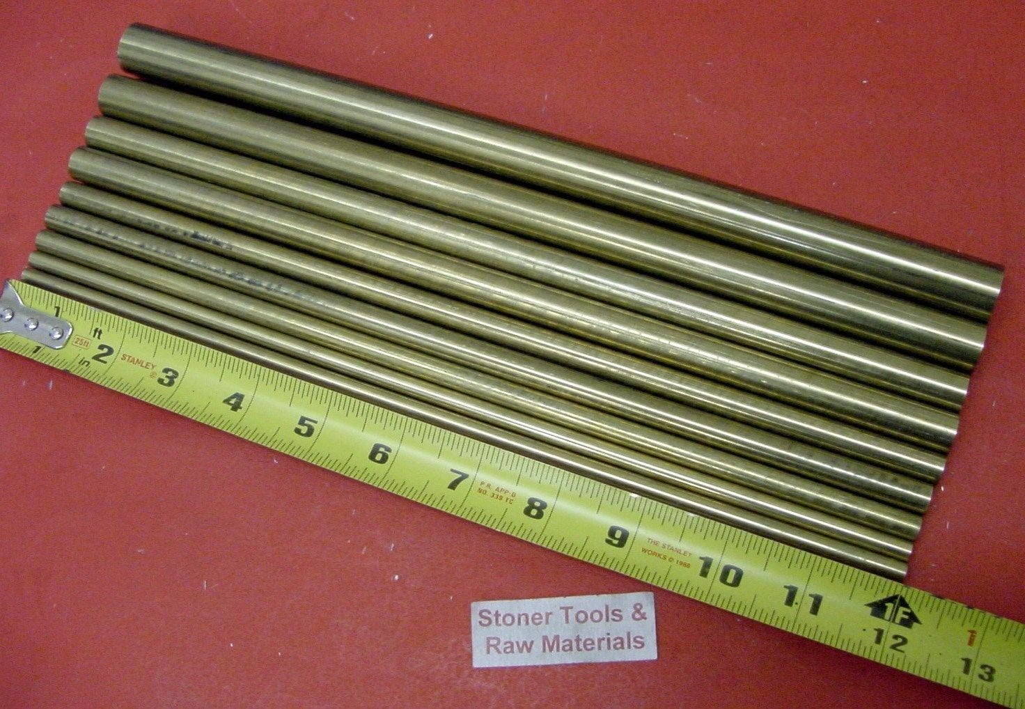 1/4", 5/16", 3/8", 1/2", 5/8 & 3/4" C360 Brass Round 9 Pc Assortment ...