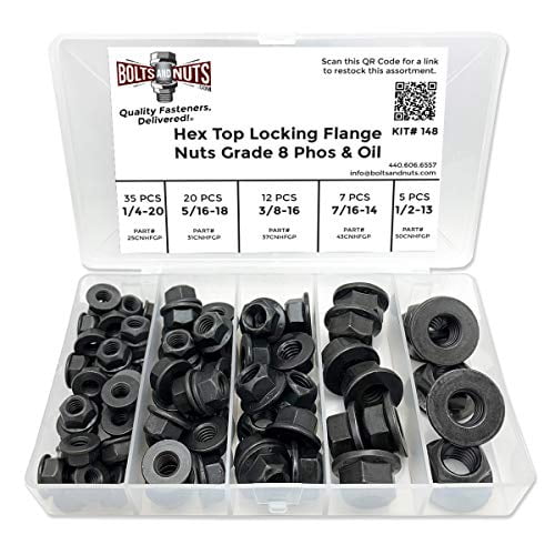 1/4" 5/16" 3/8" 7/16" 1/2" Grade 8 Hex Flange Prevailing Torque Lock ...