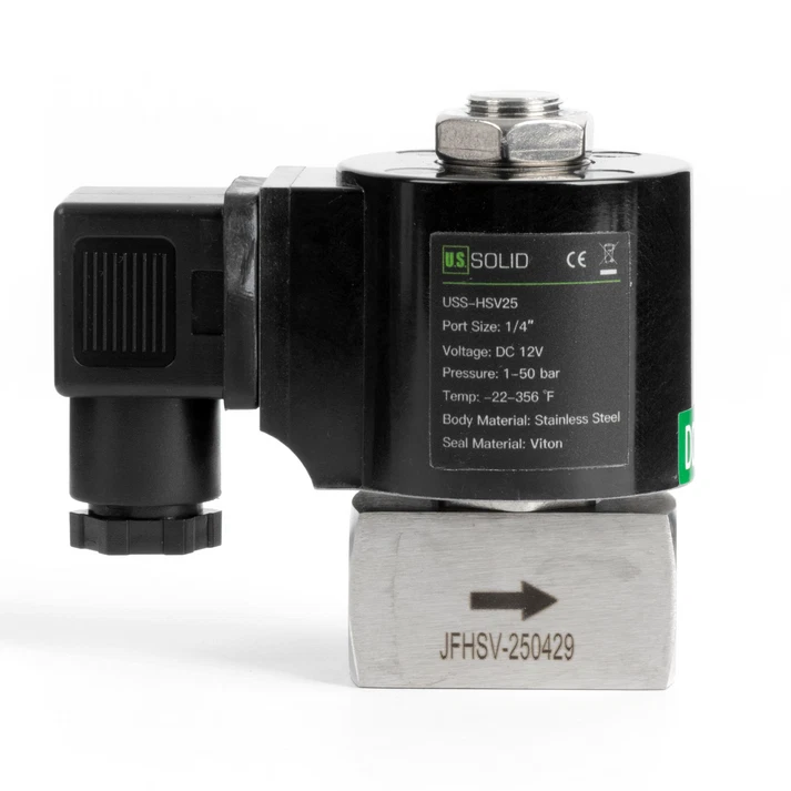 U.S. Solid High Pressure Electric Solenoid Valve 1-50 bar DC 12V ...