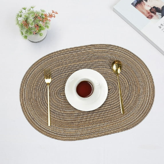 1/4/6/10PCS Oval Table Mats Braided Placemats for Dining Tables Natural ...