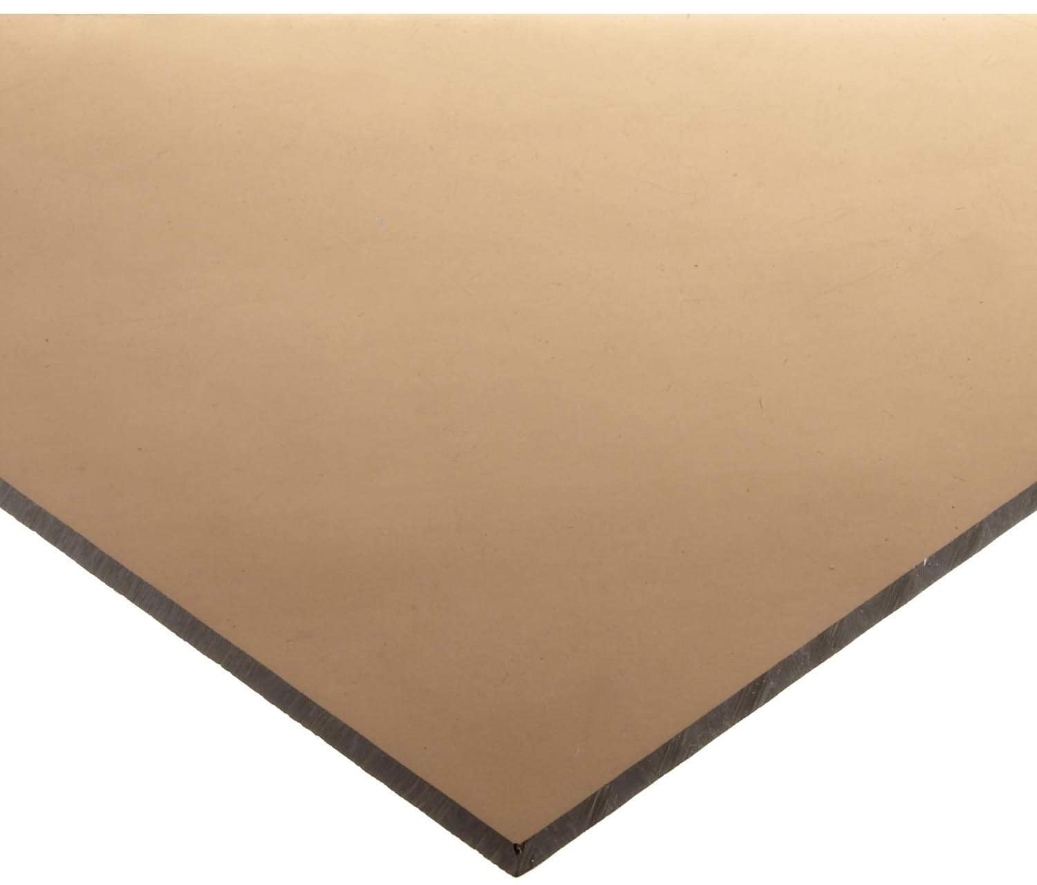 1/4" (6mm) Light Tinted Bronze 24"x12" Translucent Acrylic Plexiglass 0 ...