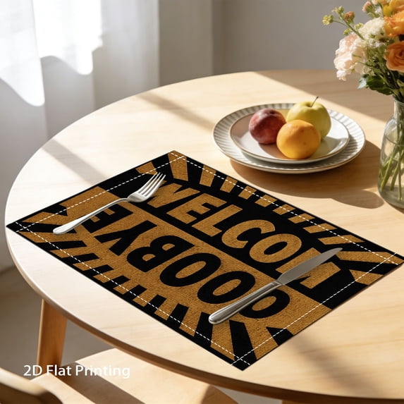 1/4/6pcs Pcs Funny Welcome Boooye Letter Print Placemats Suitable for ...