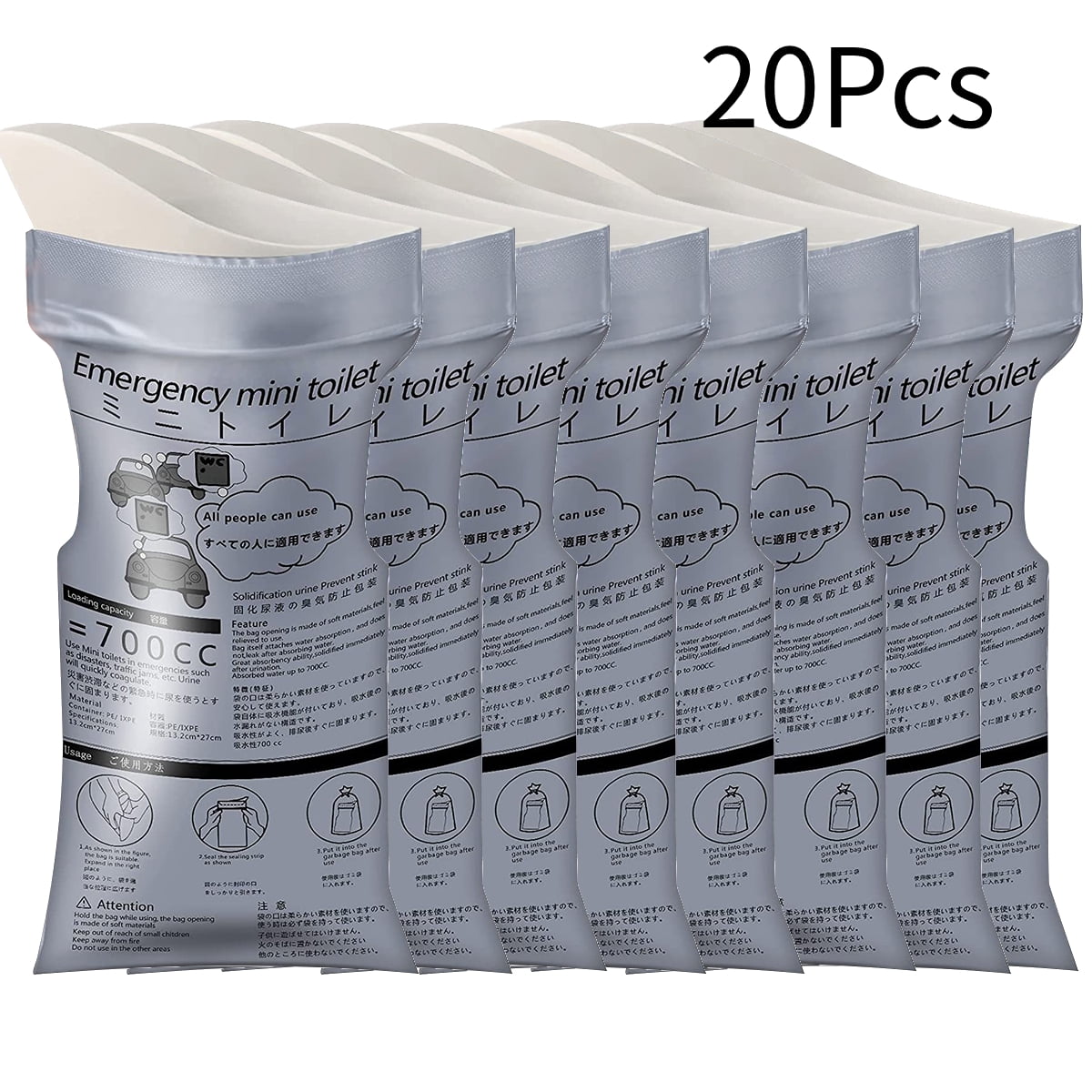 1/4/8/12/20 PCS 700ML Disposable Urine Bags, Travel Pee Bags Unisex ...