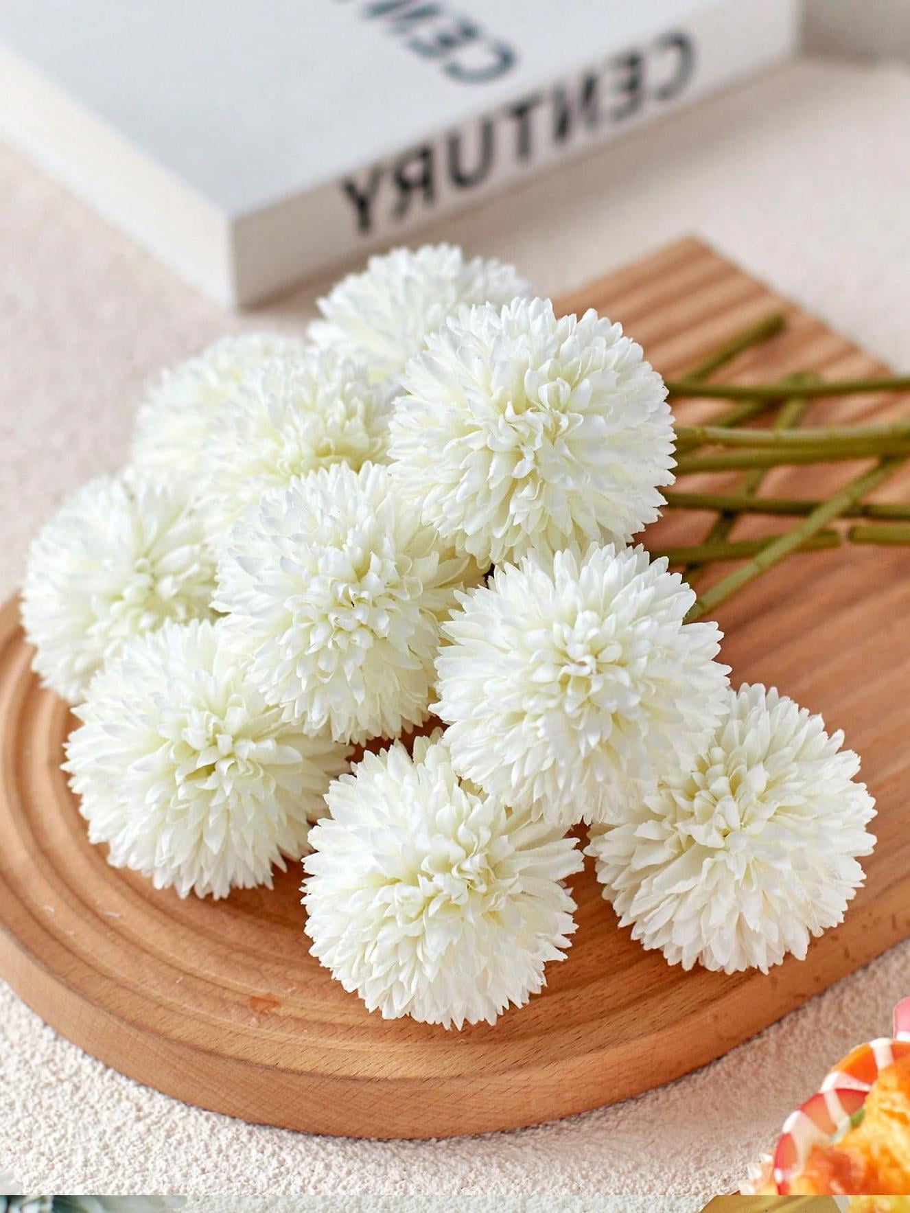 1/4/8/16 Pcs Artificial Chrysanthemum Ball Flowers Dandelion Hydrangea ...