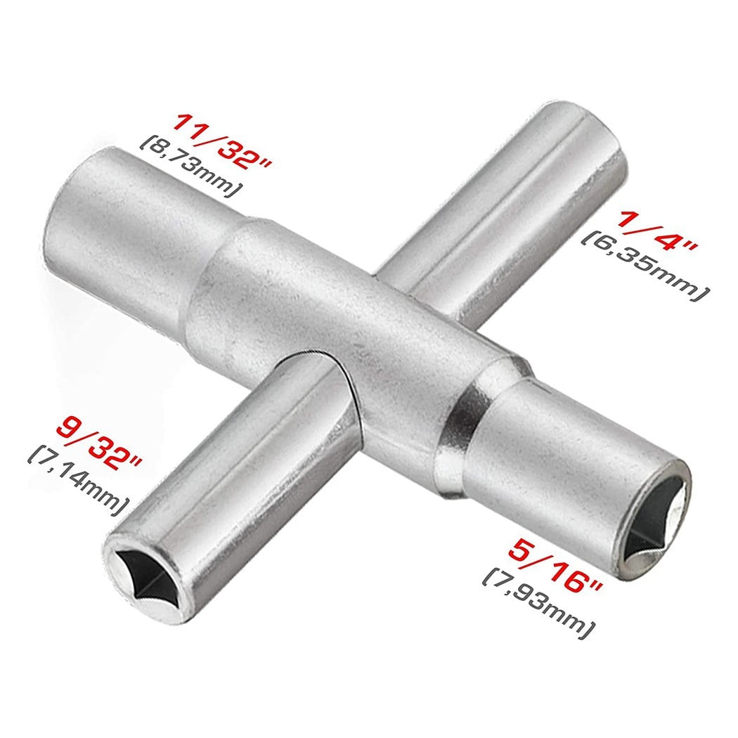1/4 9/32 5/16 11/32Inch 4 Way Sillcock Key Steel Faucet Wrench ...