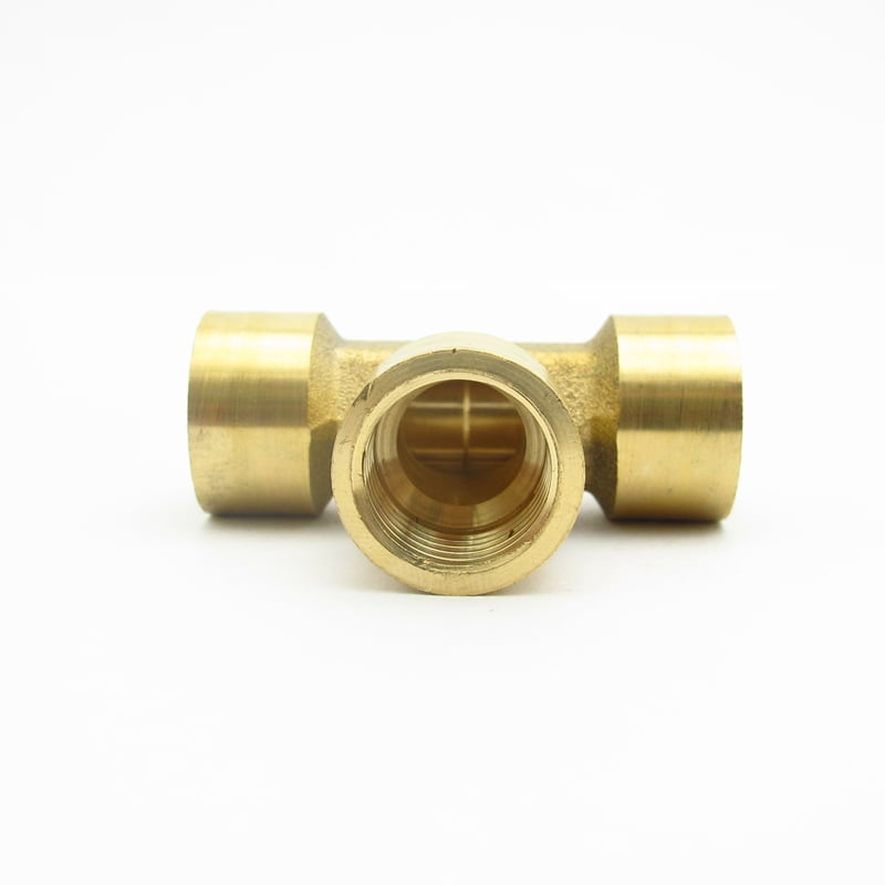 1/4" BSP Female Thread Tee Type 3 Way Brass Pipe Fitting Coupler ...