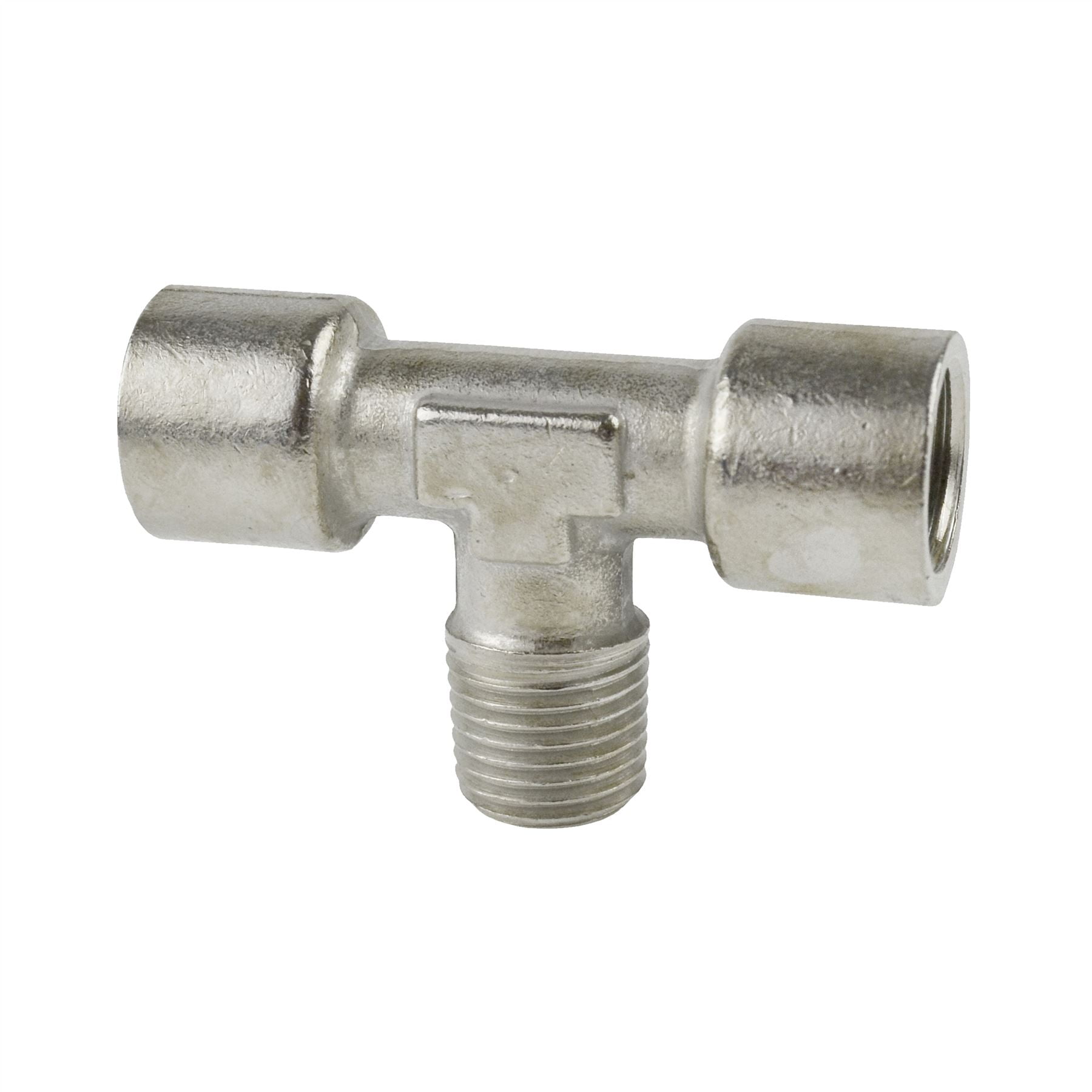 1/4" BSP Tee Piece Fitting Air / Hydraulic Line Female-Male-Female ...