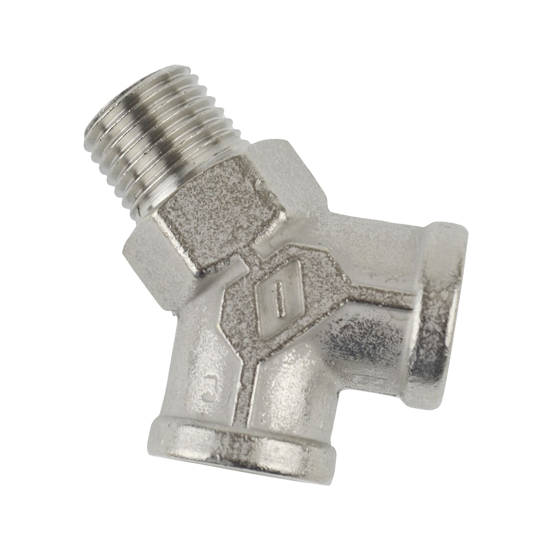 1/4" BSP Y Piece / 3 Way Connector Tee Piece Female-Male-Female FT059 ...