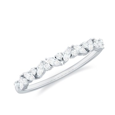 Keepsake Diamond-Accent Open Bypass Stacking Ring in 18K Yellow Gold ...