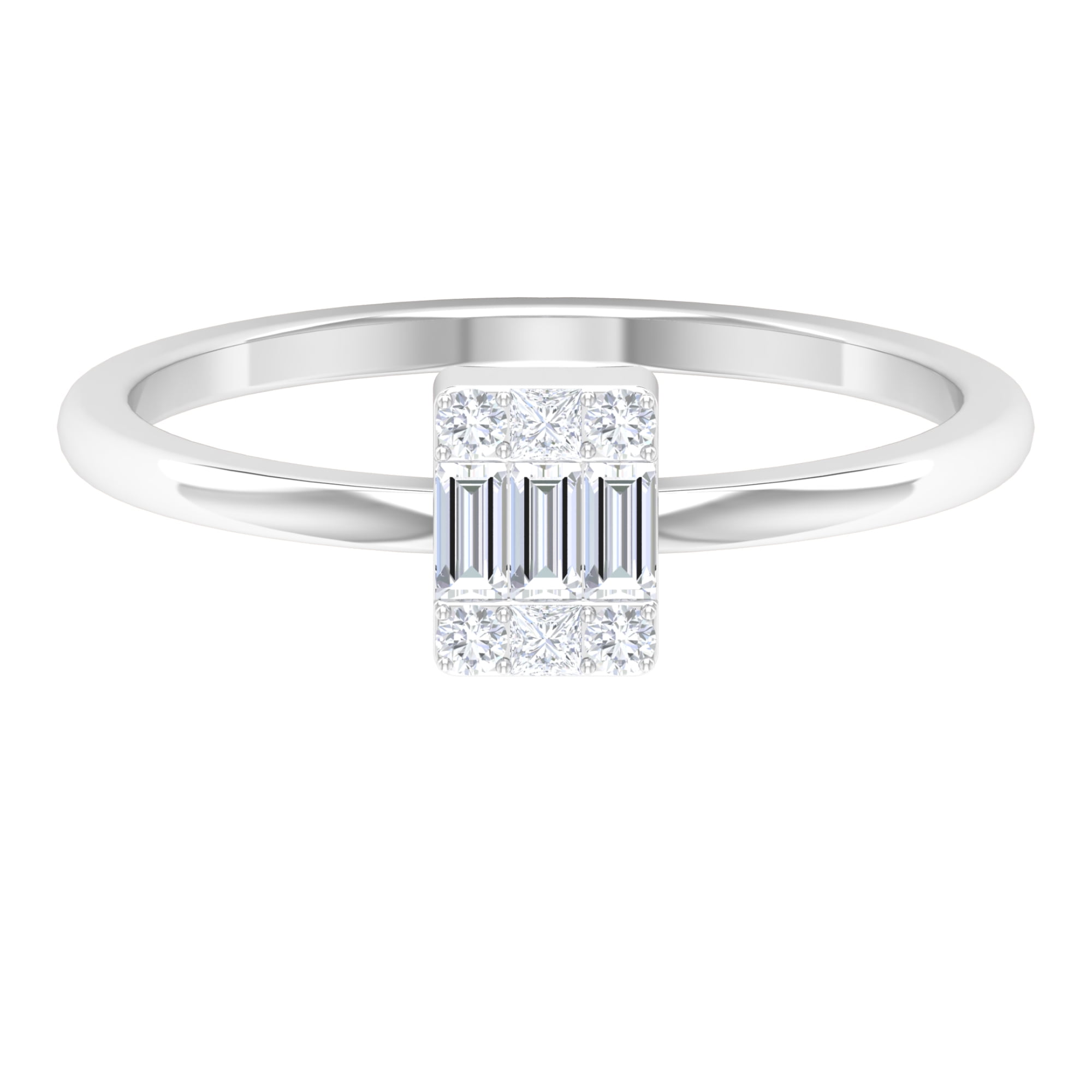 1/4 CT Minimal Moissanite Cluster Ring for Women in Gold, Moissanite ...