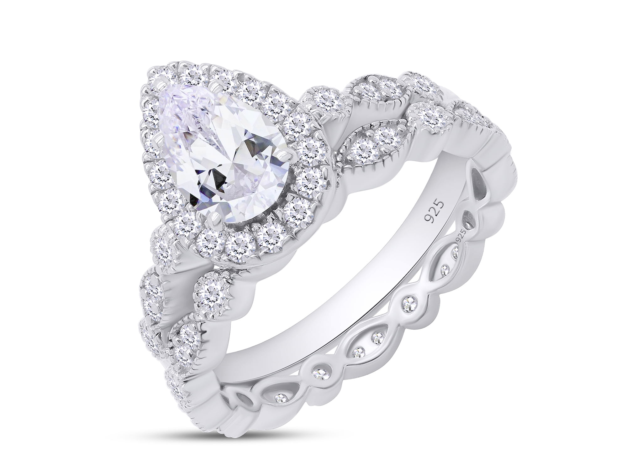 1.4 CT Pear Cut Lab Created Moissanite Diamond Engagement Wedding ...