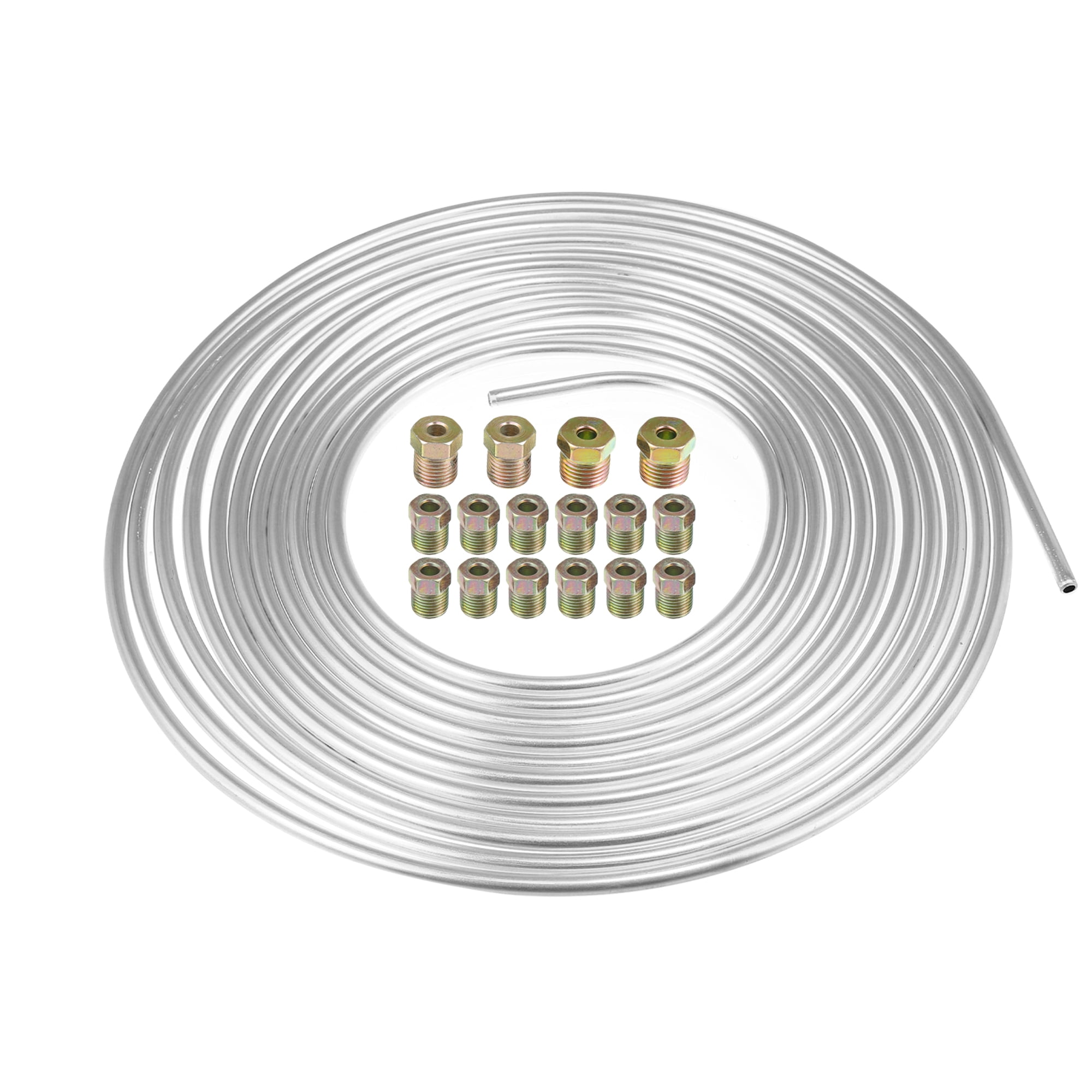 1/4" Car Brake Line Tubing Kit 25ft Tubing Coil with 16 Fittings for ...