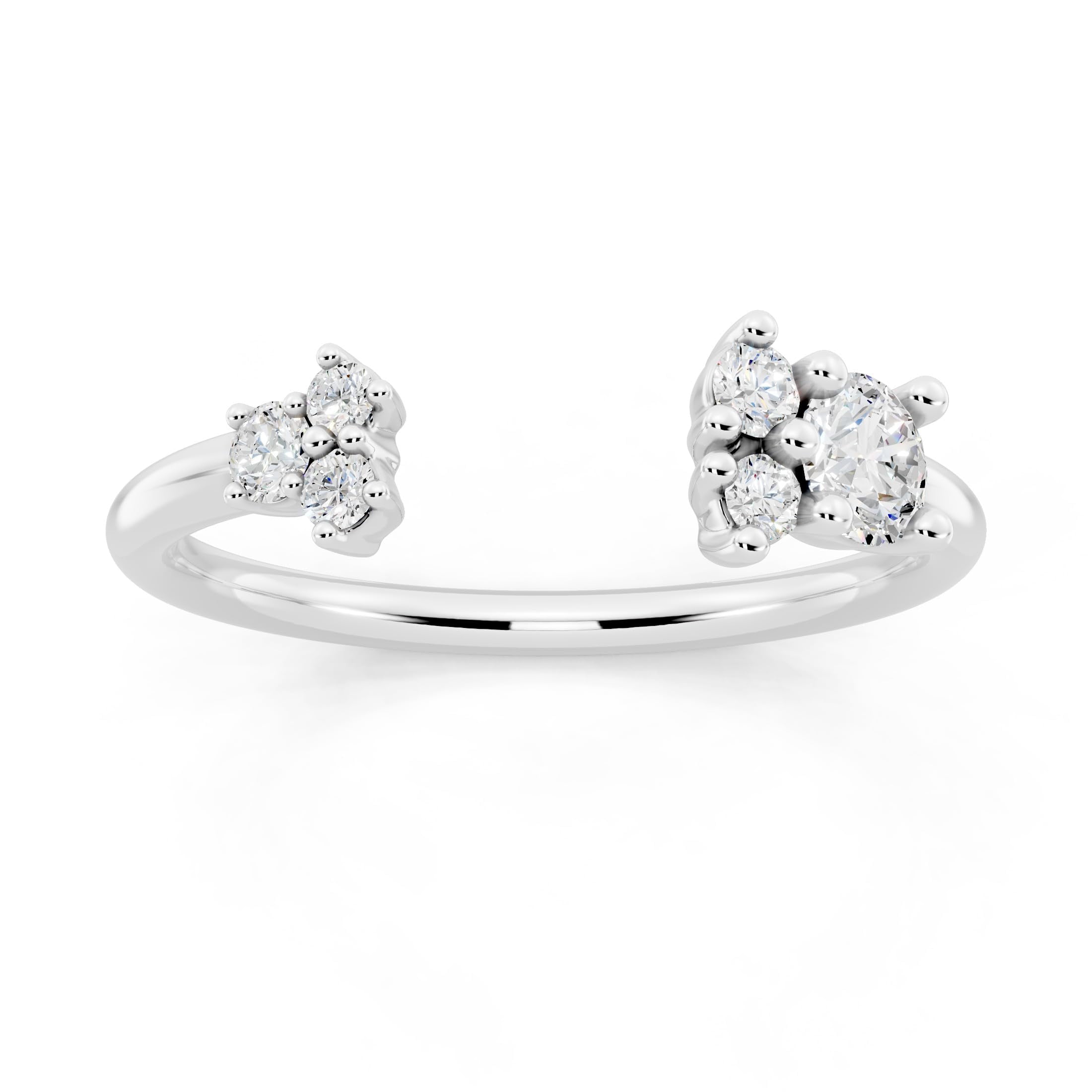 1/4 Carat Round Moissanite Eternity Wedding Band Open Ring for Women in ...