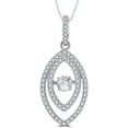 1/4 Carat T.G.W. White Round-Cut CZ and Dancing Swarovski Crystal Sterling Silver Marquise ...