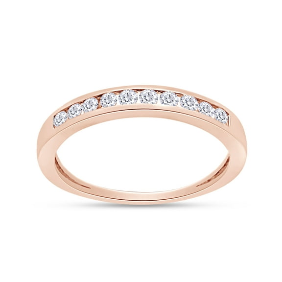 0.15 Carat (Cttw) Round Cut White Natural Diamond Trendy Wedding Band ...