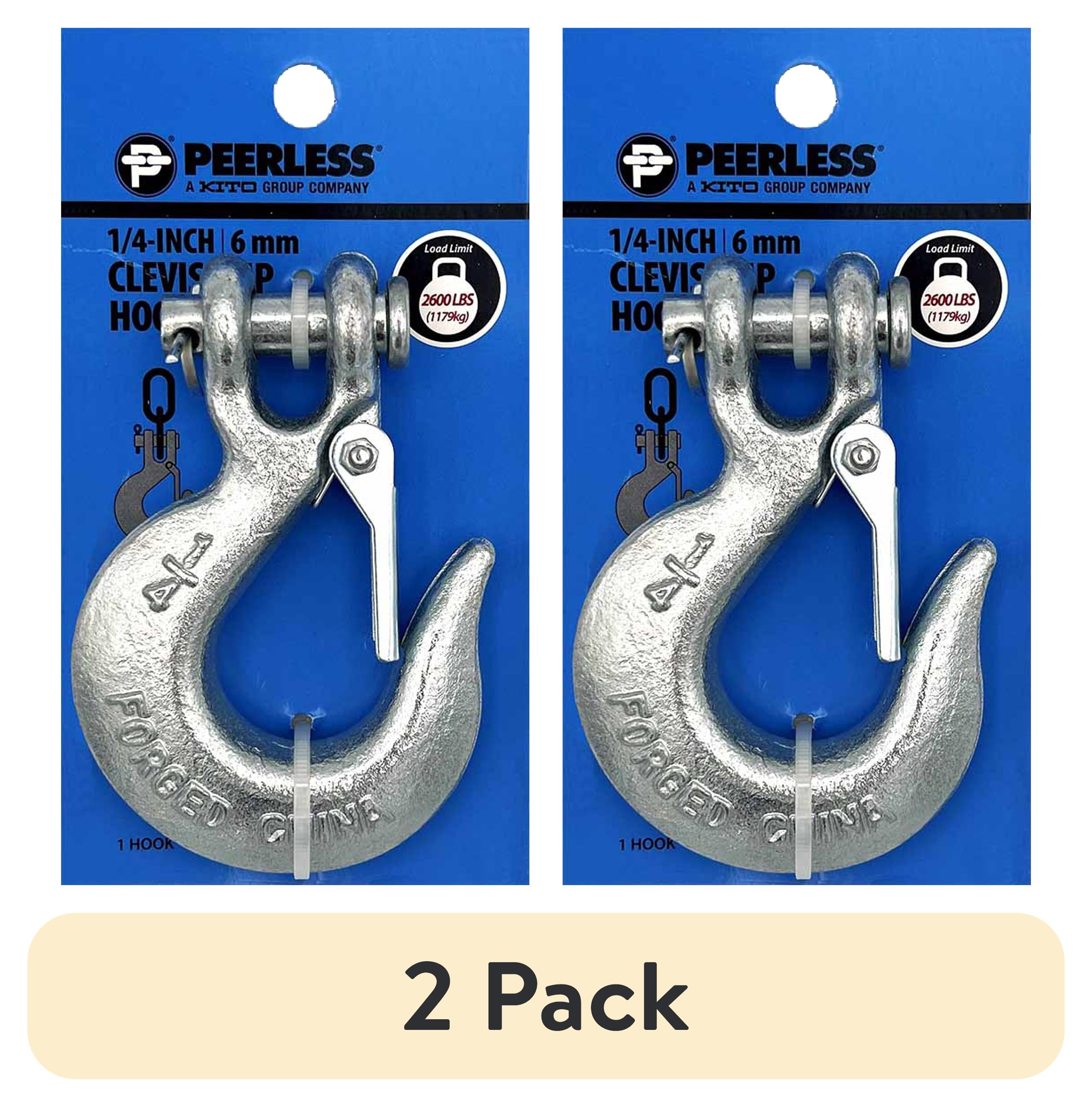 (2 pack) 1/4" Clevis Slip Hook with Latch, Peerless Chain Company ...