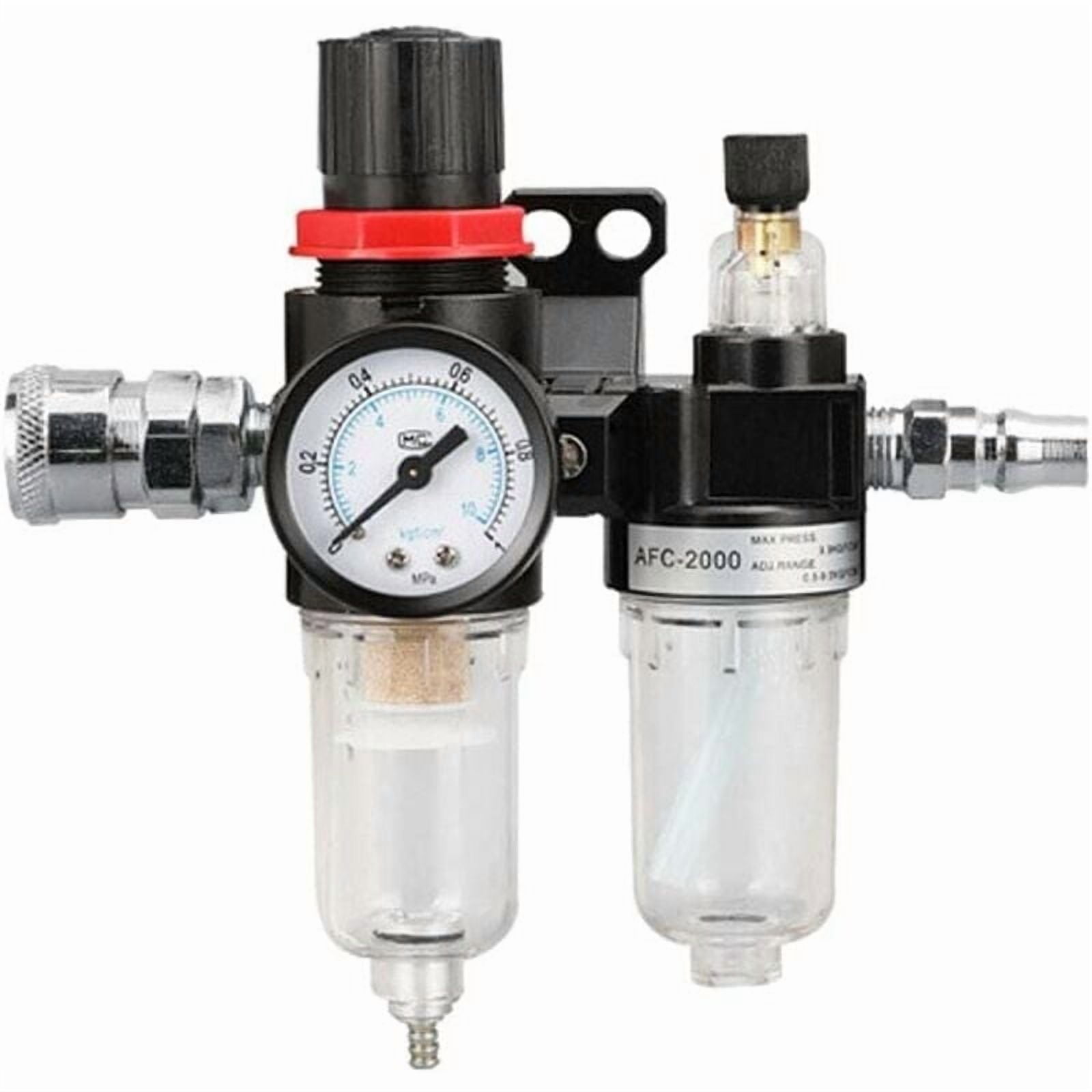 1/4" Compressed Air Filter Regulator Pressure Moisture Trap Oil Water ...