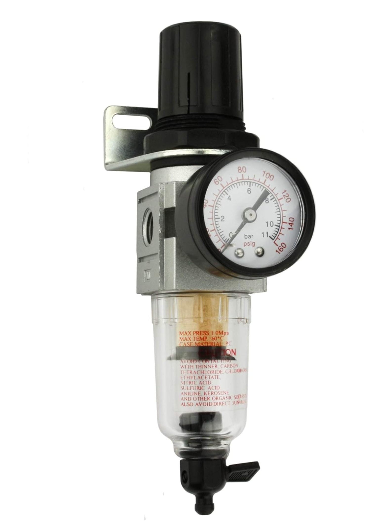 1/4" Compressed Air in Line Moisture/Water Filter Trap & Regulator ...