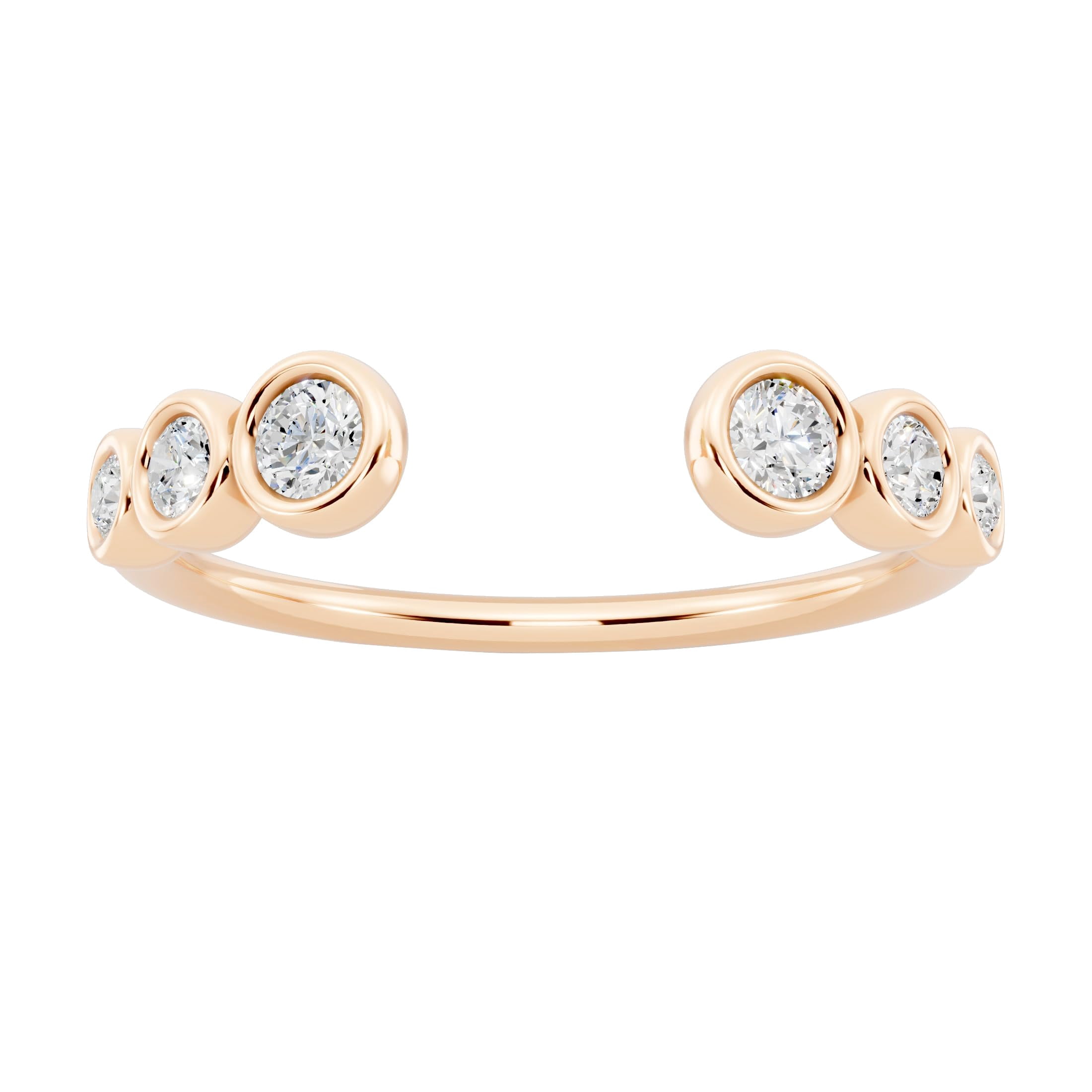 1/4 Ct Round Moissanite Eternity Wedding Band Open Ring for Women 14K ...