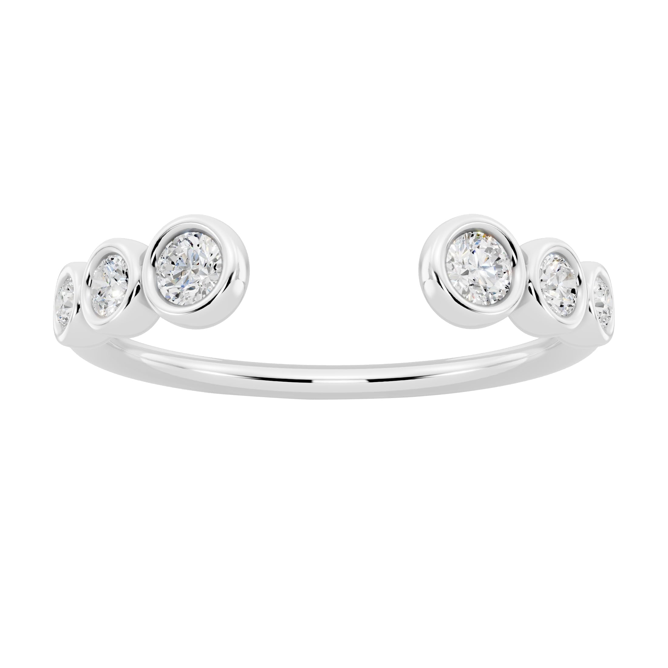 1/4 Ct Round Moissanite Eternity Wedding Band Open Ring for Women 14K ...