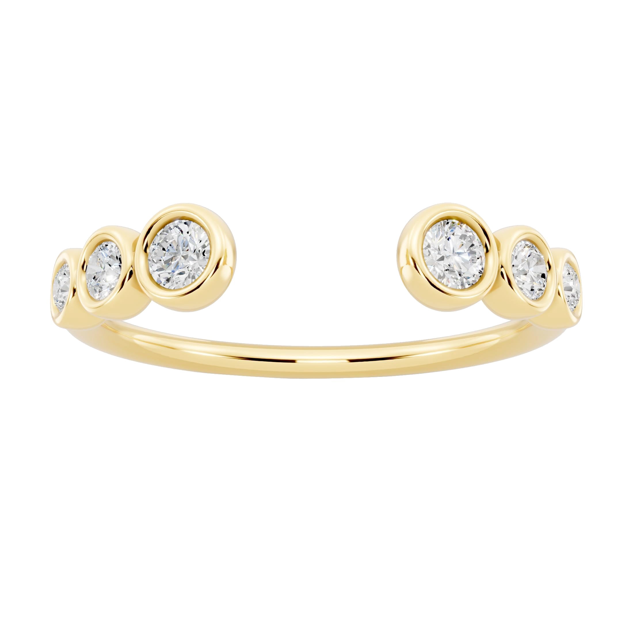 1/4 Ct Round Moissanite Eternity Wedding Band Open Ring for Women 14K ...